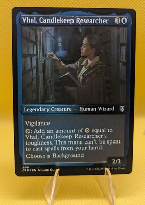 MTG Vhal, Candlekeep Researcher foil etched Battle for Baldur's Gate ...