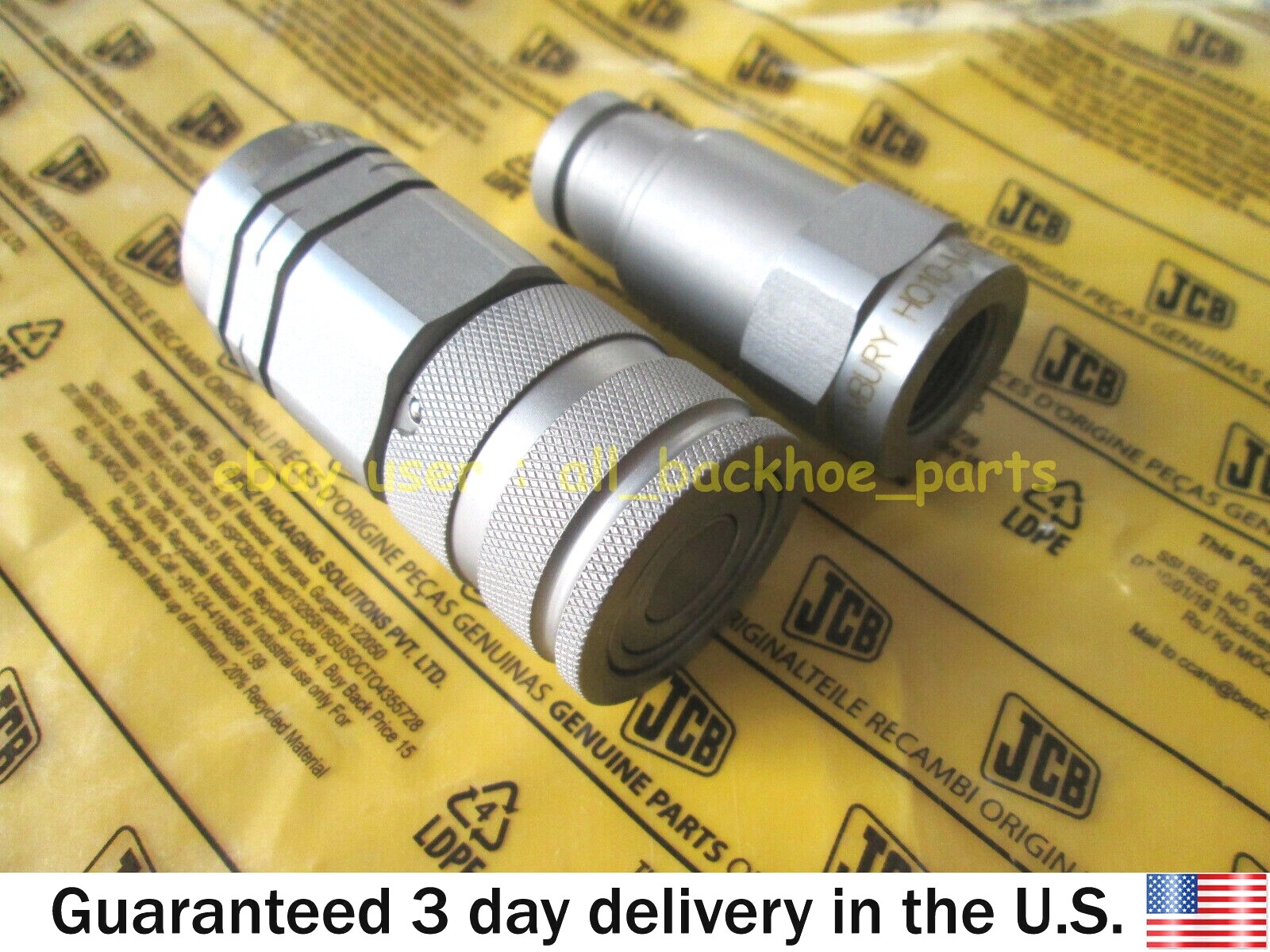 JCB BACKHOE - GENUINE JCB 3/8"BSP QUICK COUPLER, M/F (PART# 45/910600 ...