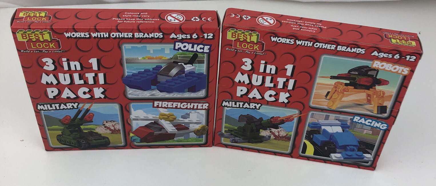 Best Lock Building Blocks 3 In 1 Multi Pack Police Military Robots, 2 ...