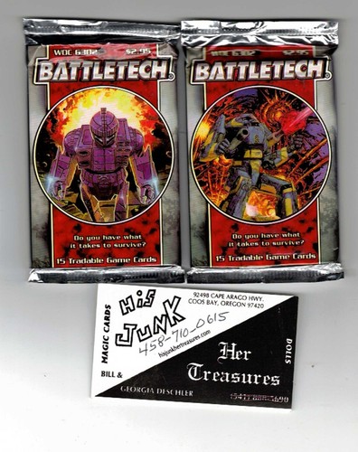 2 - BATTLETECH UNLIMITED Packs 15 Tradable Game Cards CCG WOC Factory ...