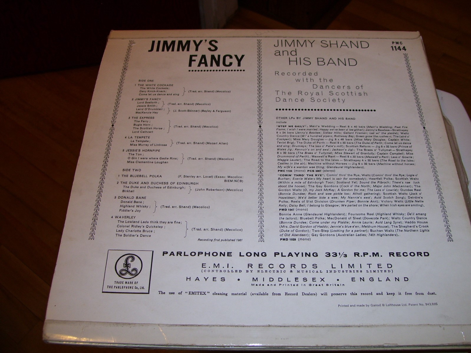JIMMY SHAND AND HIS BAND-JIMMY'S FANCY-LP-VG+-SCOTLAND-ACCORDION ...