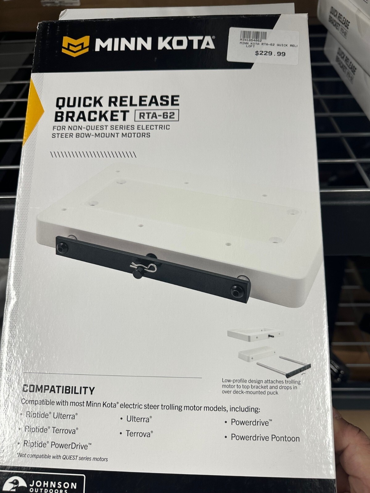 Minn Kota 1854062 RTA-62 Electric Steer Rip Tide Quick Release Bracket ...