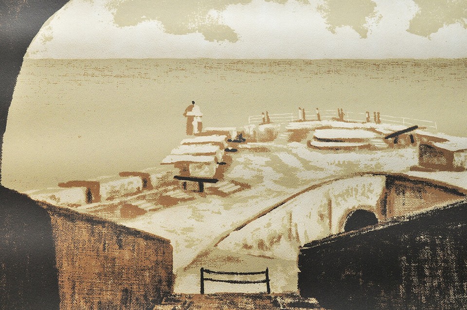 Luis Cajiga 1981 vintage signed Silkscreen Serigraph "El Morro" Puerto ...