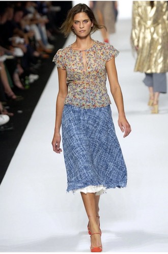 COLLECTION RUNWAY SPRING 2004 TWEED & SILK LAYER SKIRT NWOTGS SZ 8 | eBay
