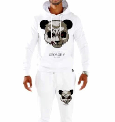 Avenue George V Paris White Tracksuit Men's 2 piece Set Sweatsuit ...