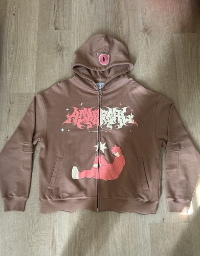 Y2K Brown Zip Up Vintage Hoodie , Size M | eBay