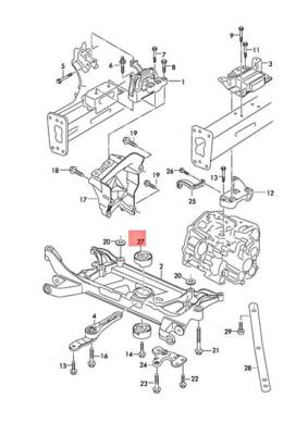 Genuine AUDI VW SEAT SKODA A3 Cabriolet 1 Set Bonded Rubber Bushes ...