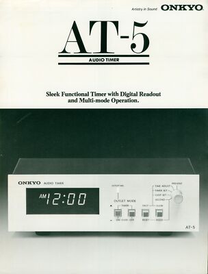 c1980 Onkyo AT-5 Digital Readout Audio Timer Vintage Dealer Brochure ...