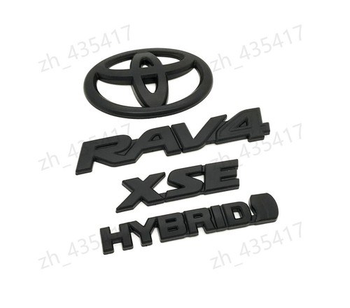 OVERLAY 2019 - 2025 TOYOTA RAV4 XSE HYBRID MATTE BLACK OUT EMBLEM KITS ...