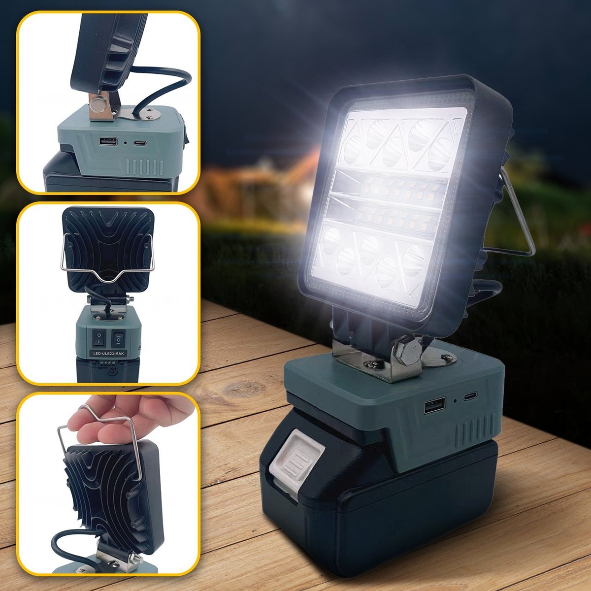 Outdoor Battery Flood Lights High Brightness Patent Solar Flood Light