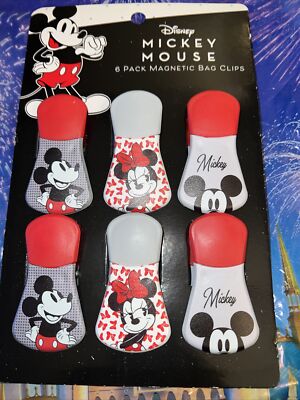 DISNEY MICKEY MOUSE & MINNIE MOUSE 6 PACK MAGNETIC Bag Clips | eBay