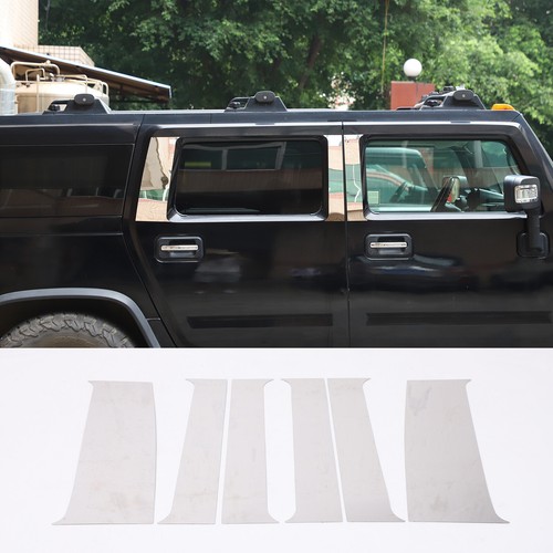 Stainless steel Chrome Door Mirrored Window Post Pillar Trim For Hummer ...