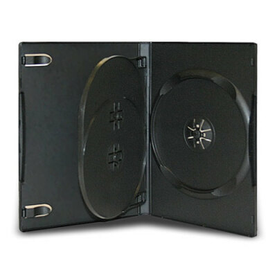 10 Standard 14mm Black Triple 3 Disc DVD Movie Case Storage Box for CD ...