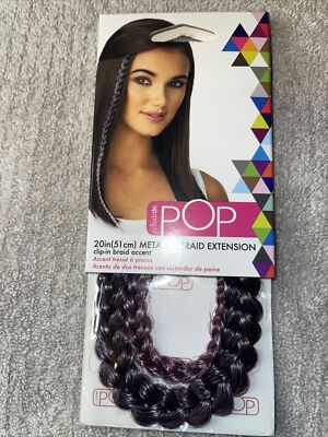 Hairdo POP 20" Metallic Braid Extension - Clip-in Braid Accent - Pink ...