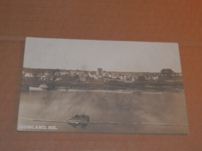 HOWLAND MAINE - 1907 REAL PHOTO POSTCARD - RIVER BRIDGE VIEW ...