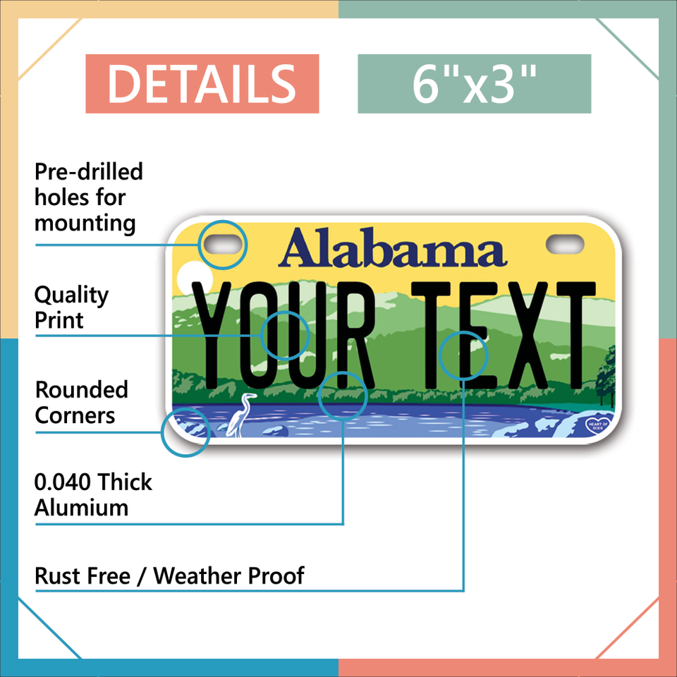 Custom state License Plates with personalized text Car 12x6- Moto 7x4 ...