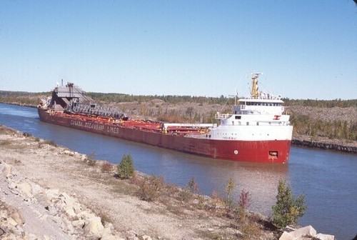 SHIP --- MV FRONTENAC (NEEBISH ISLAND MI) ORIGINAL SLIDE 09-26-10 T17 ...