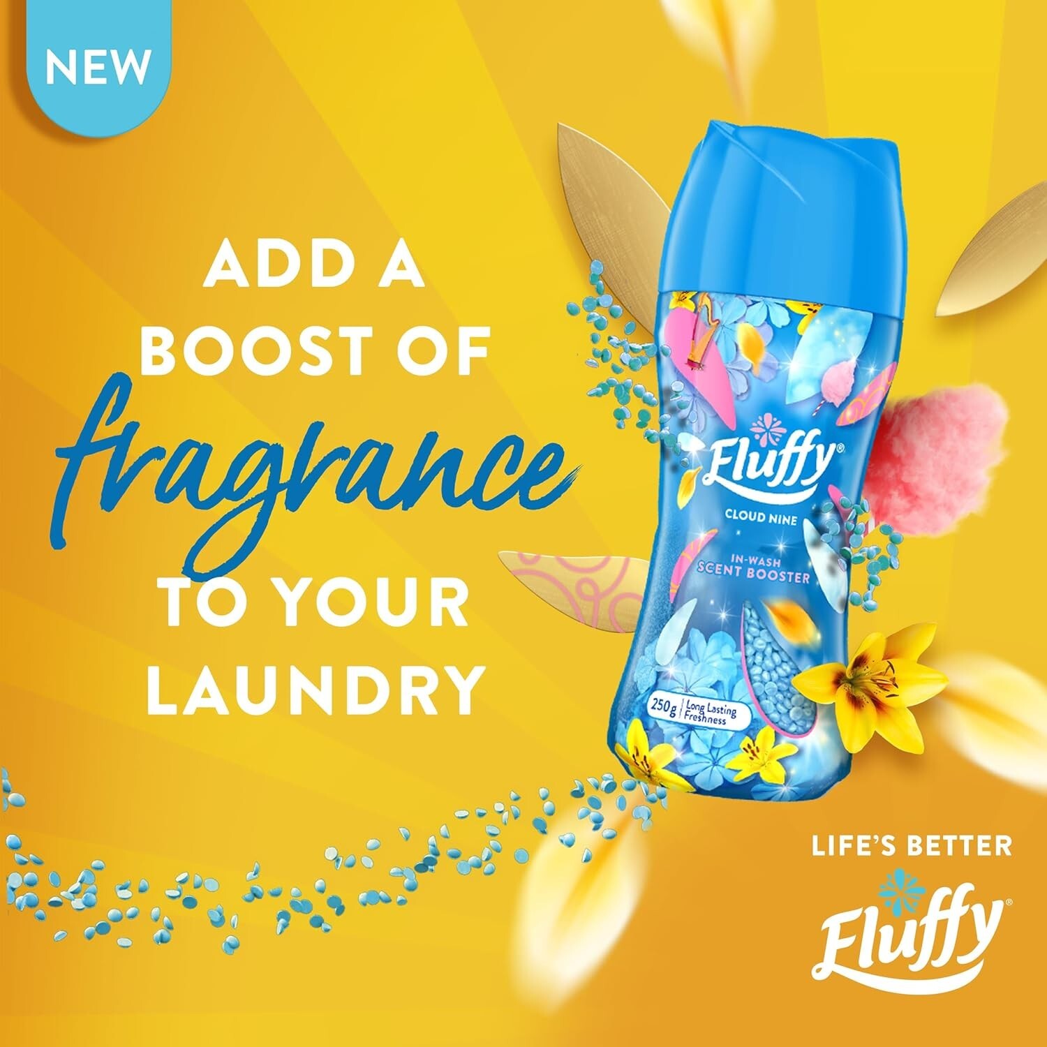 Fluffy Laundry In Wash Scent Booster Beads 250g Cloud Nine Perfume for ...