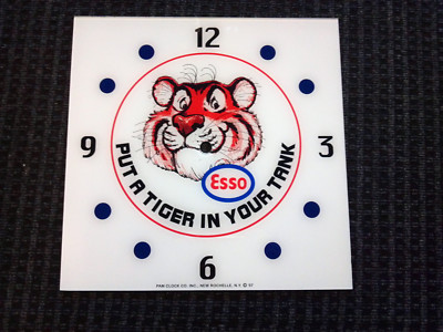 *NEW* 15" sQ ESSO TIGER GLASS replacement clock FACE FOR PAM MAN CAVE ...
