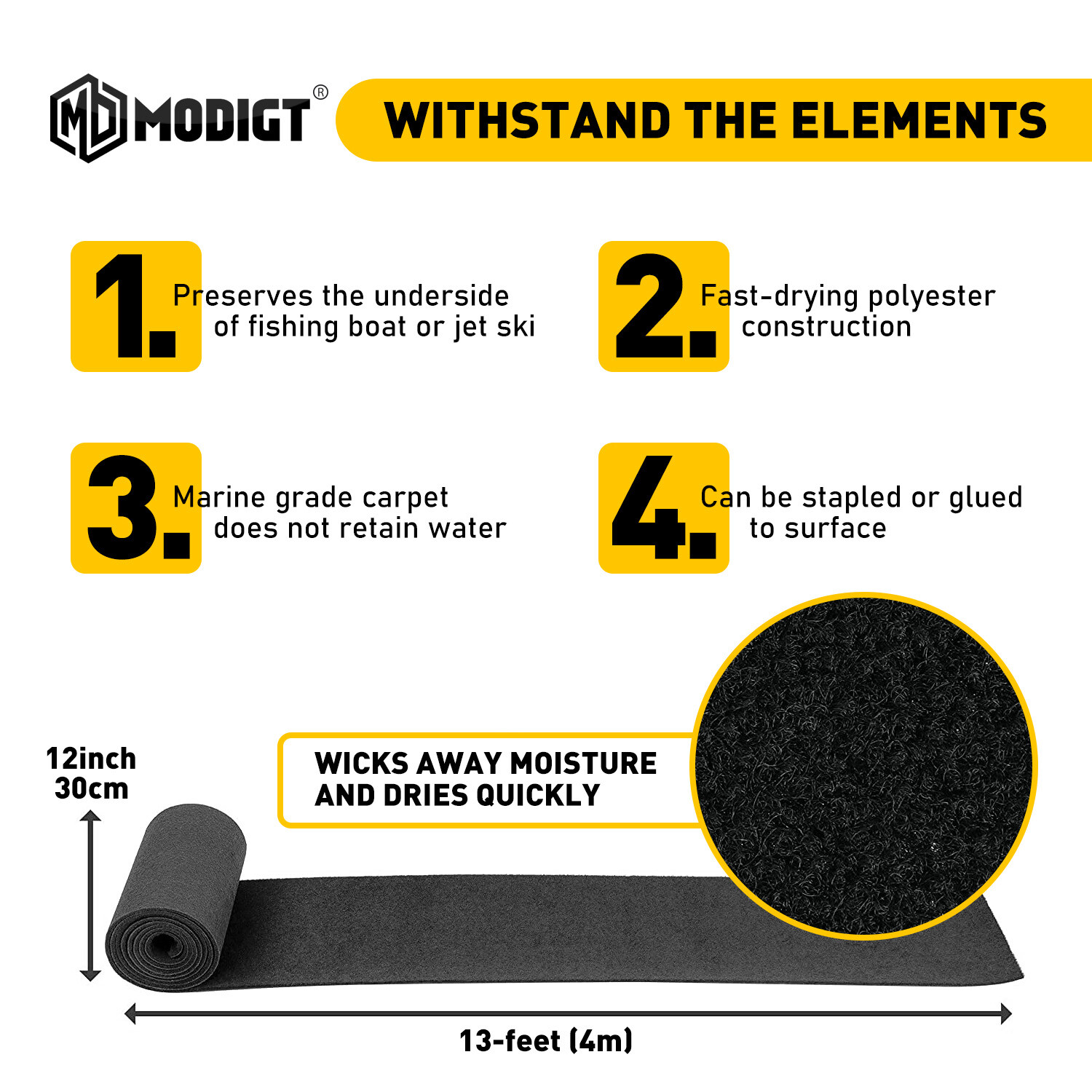 MODIGT 0.3m×4m Boat Trailer Bunk Carpet Underlay carpet Polyester AU | eBay