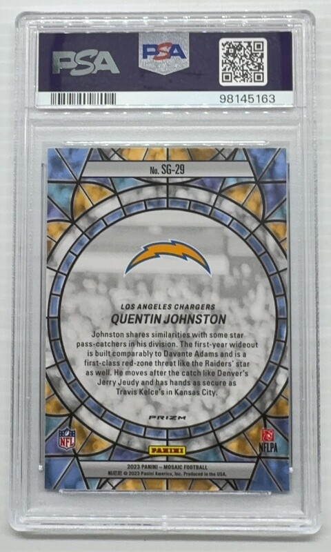 2023 Mosaic Quentin Johnston Stained Glass Prizm Rookie RC SSP #SG29 ...