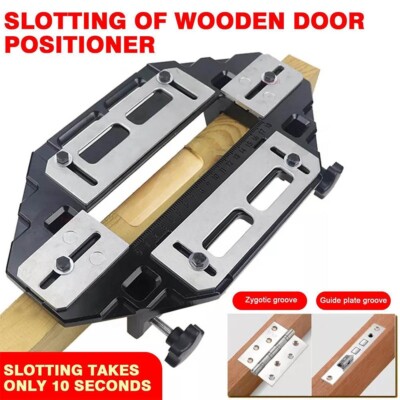 Wooden Door Hinge Jig Lock Guide Plate Router Bit Woodworking Slotting ...