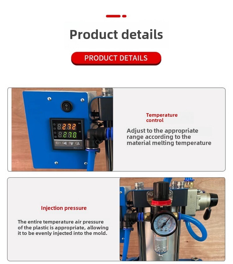 Small Vertical Pneumatic Injection Molding Machine Desktop Type Rubber ...
