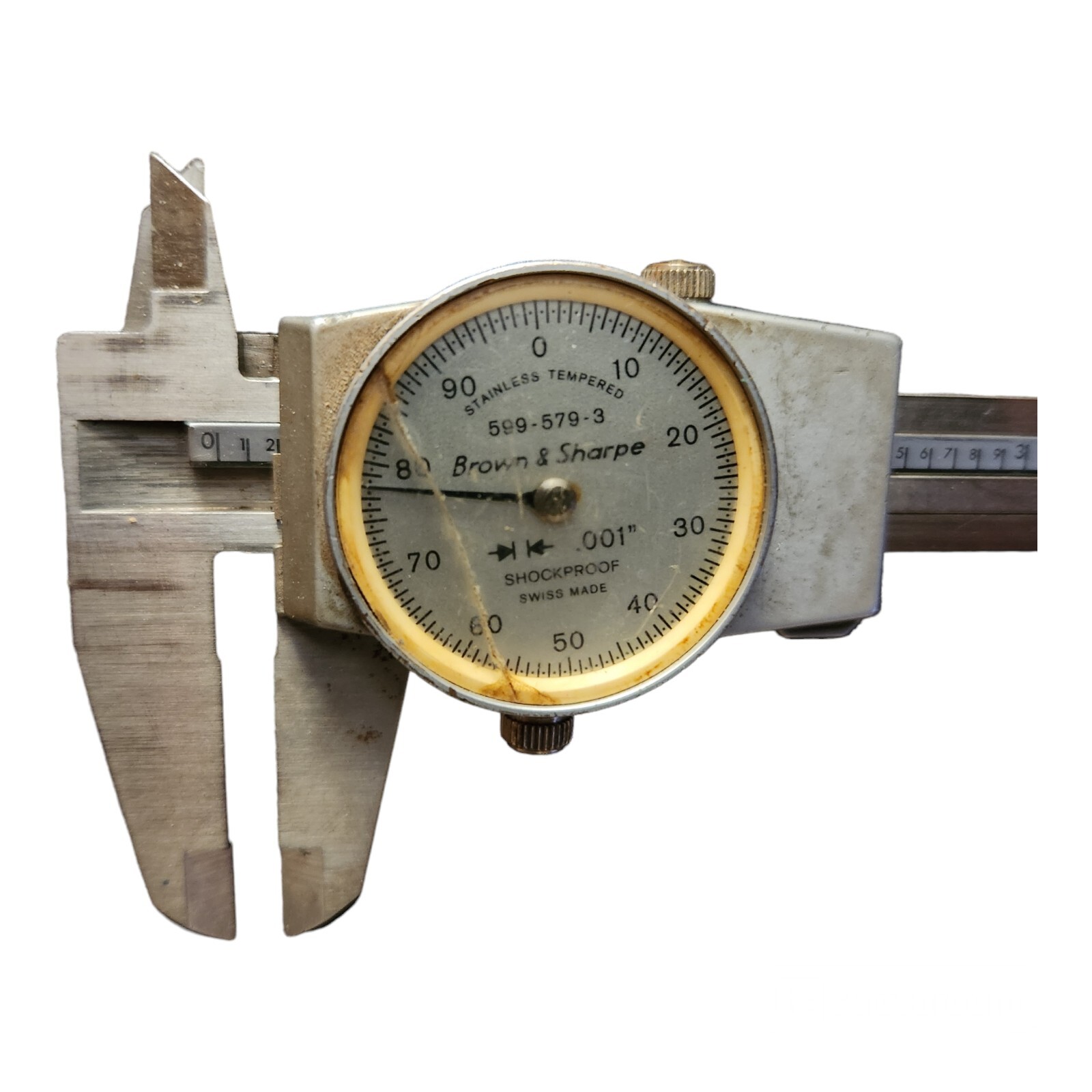 Brown & Sharpe No. 599-579-3 Machinists 6" Dial Caliper .001" Swiss ...