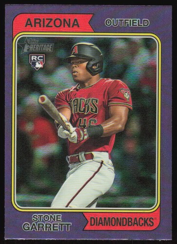 2023 Topps Heritage Stone Garrett #210 Chrome Purple Refractor RC ...