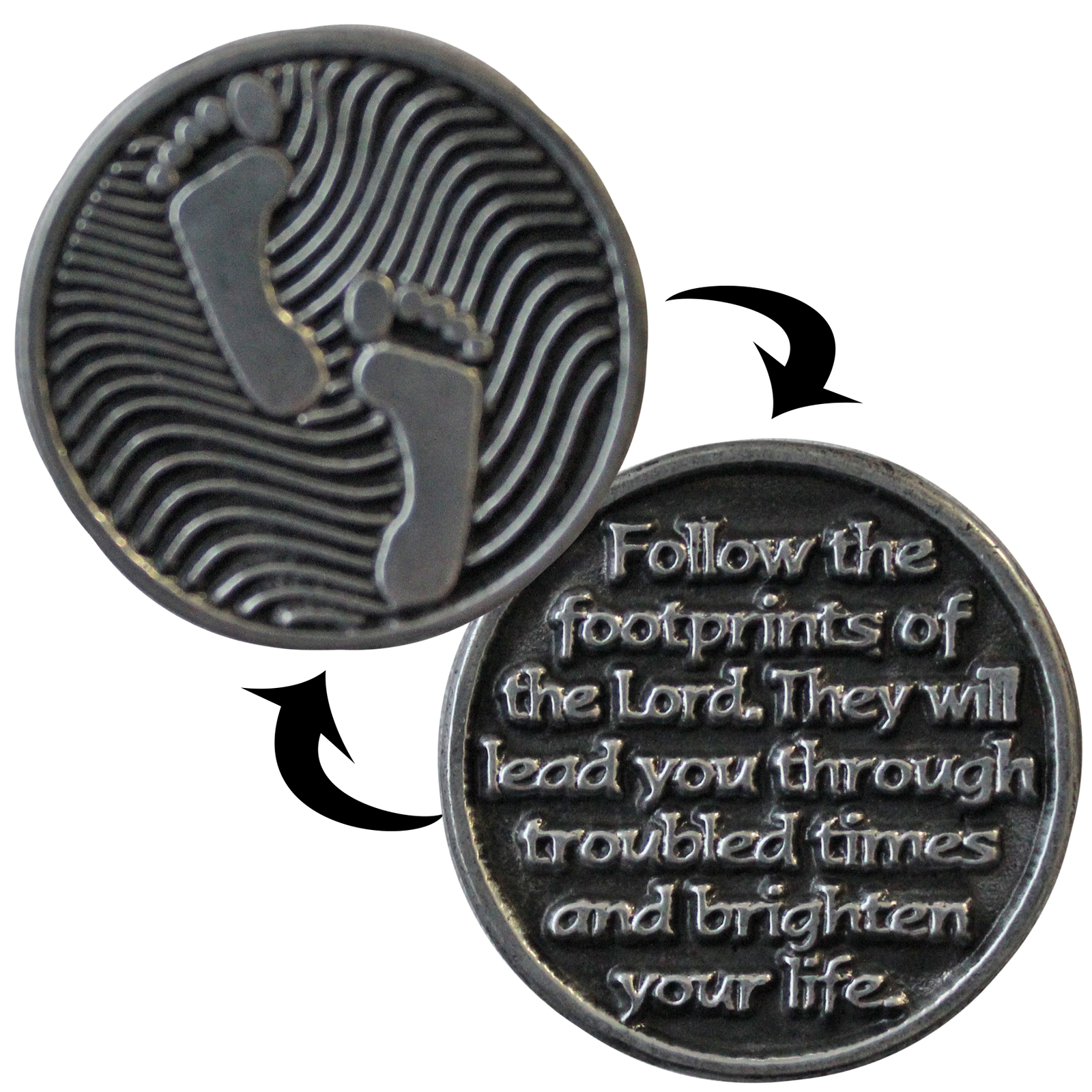 Footprints Religious Pocket Token Coin Gift | eBay