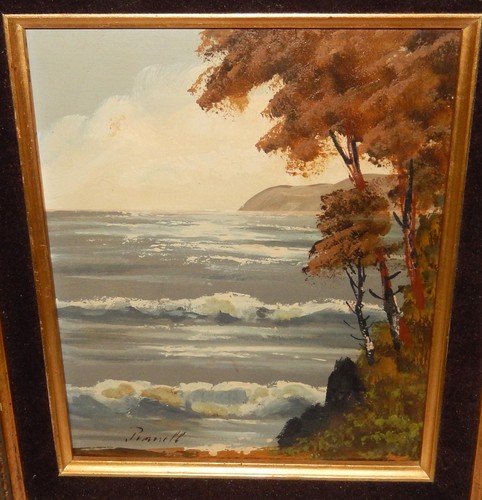 PUNNELL SMALL MOUNTAIN SEASCAPE OIL ON BOARD PAINTING ROBERT SILLS ...