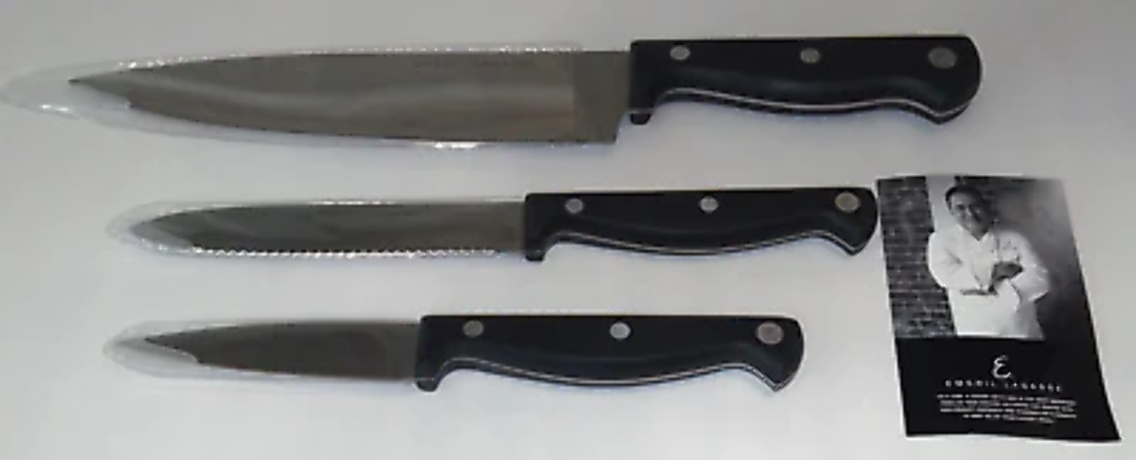 Emeril Lagasse 3-Piece Steel Stamped Kitchen Knife Set - Chefs Knives ...