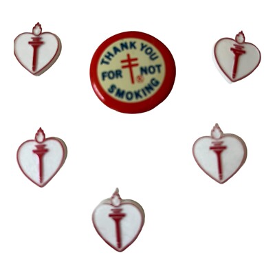 Set Of 6 Vintage Tuberculosis Fund Raising Pins Thank You For Not ...