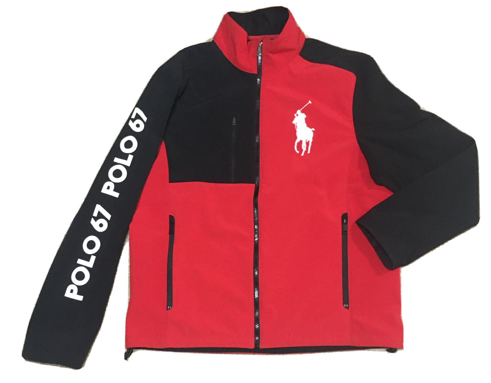 Polo Ralph Lauren Red Black Big Pony Polo 67 Softshell Jacket Men’s ...