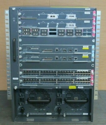 Cisco WS-C6509-E + 2x SUP720-3B + 2x X6748-GE-TX + X6716-10GE + 2x ...