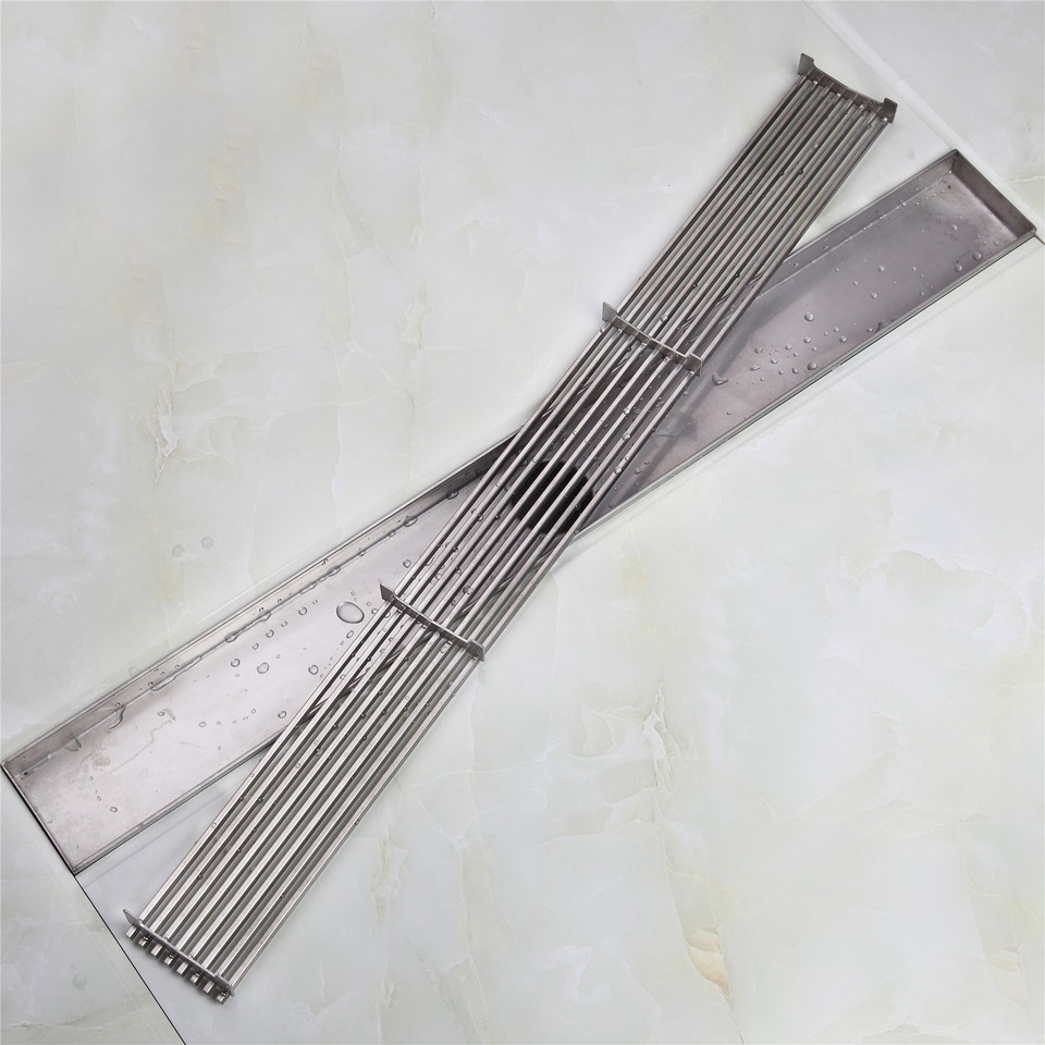 Stainless Steel Bathroom Floor Drain Linear Long Shower Waste Drainer ...
