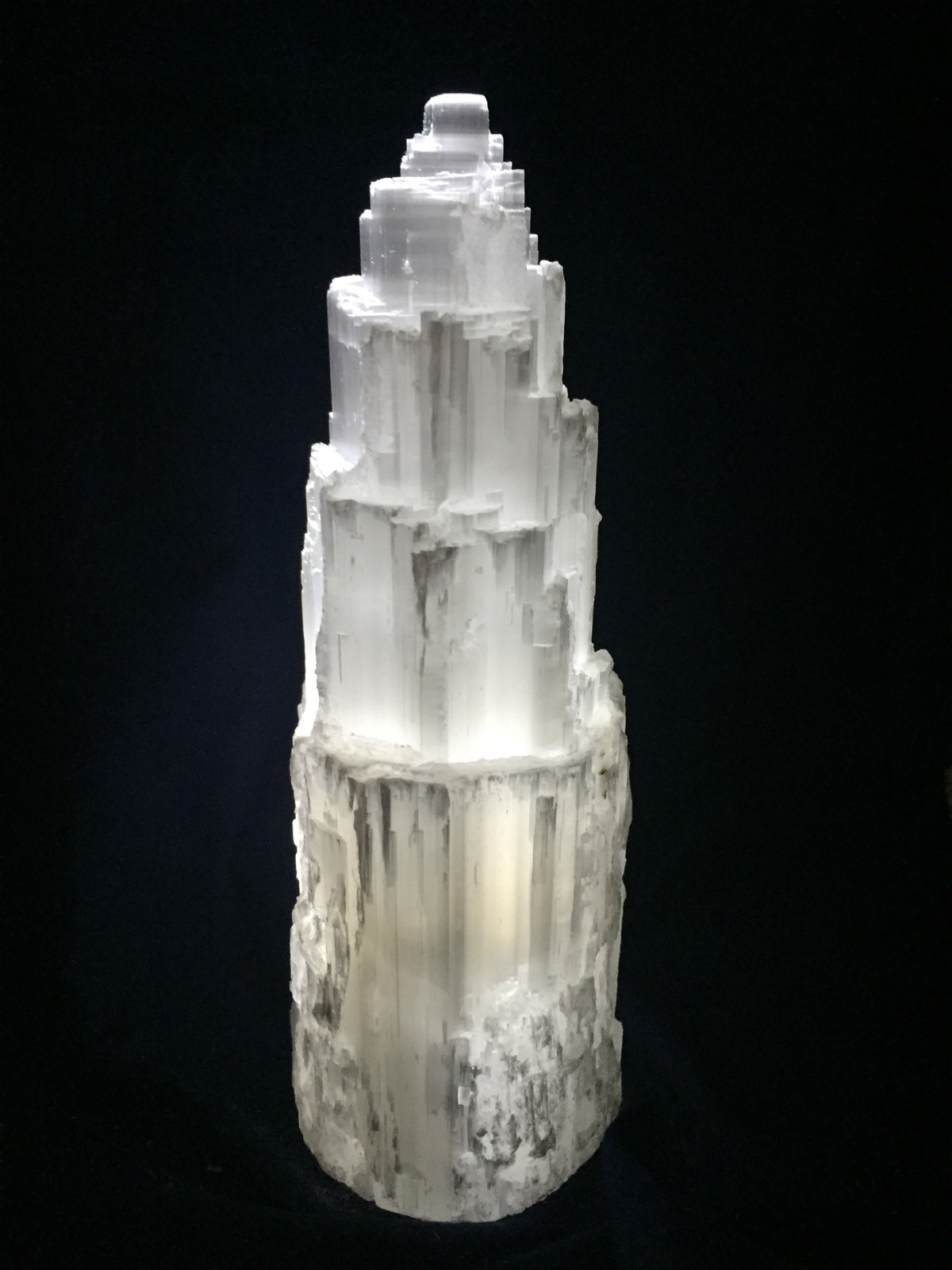 15"-18" Extra Large Selenite Lamp With Cord Clear LED Selenite Tower ...