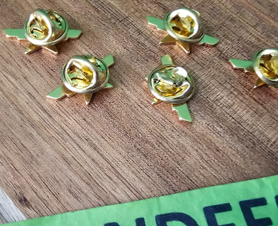 Vintage 5 Piece STA Aviation Pins Airline gold Tone Recognition Jewelry ...