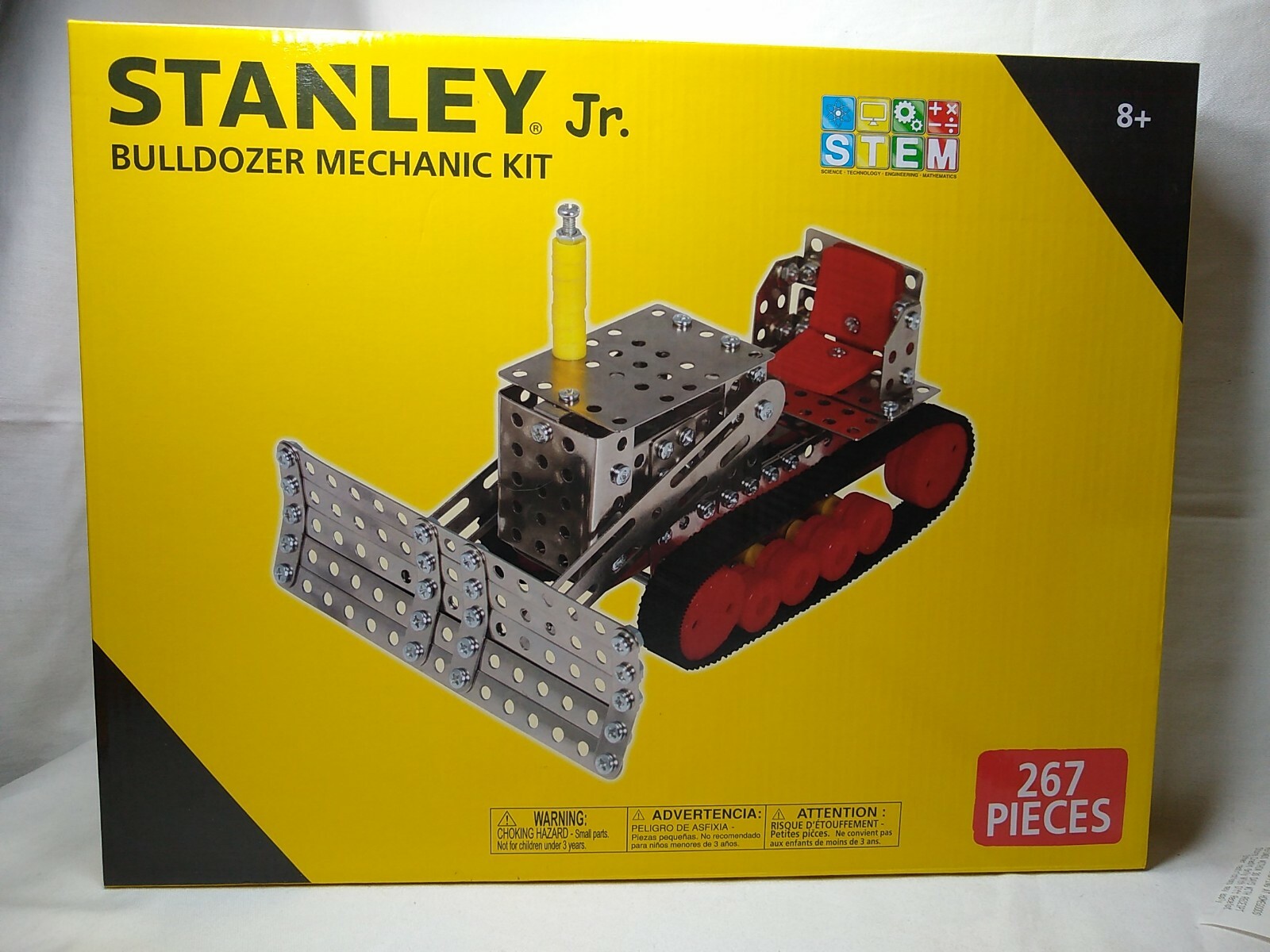 Stanley Jr. Bulldozer Mechanic Kit Build & Play 267 Pieces Stem Large ...