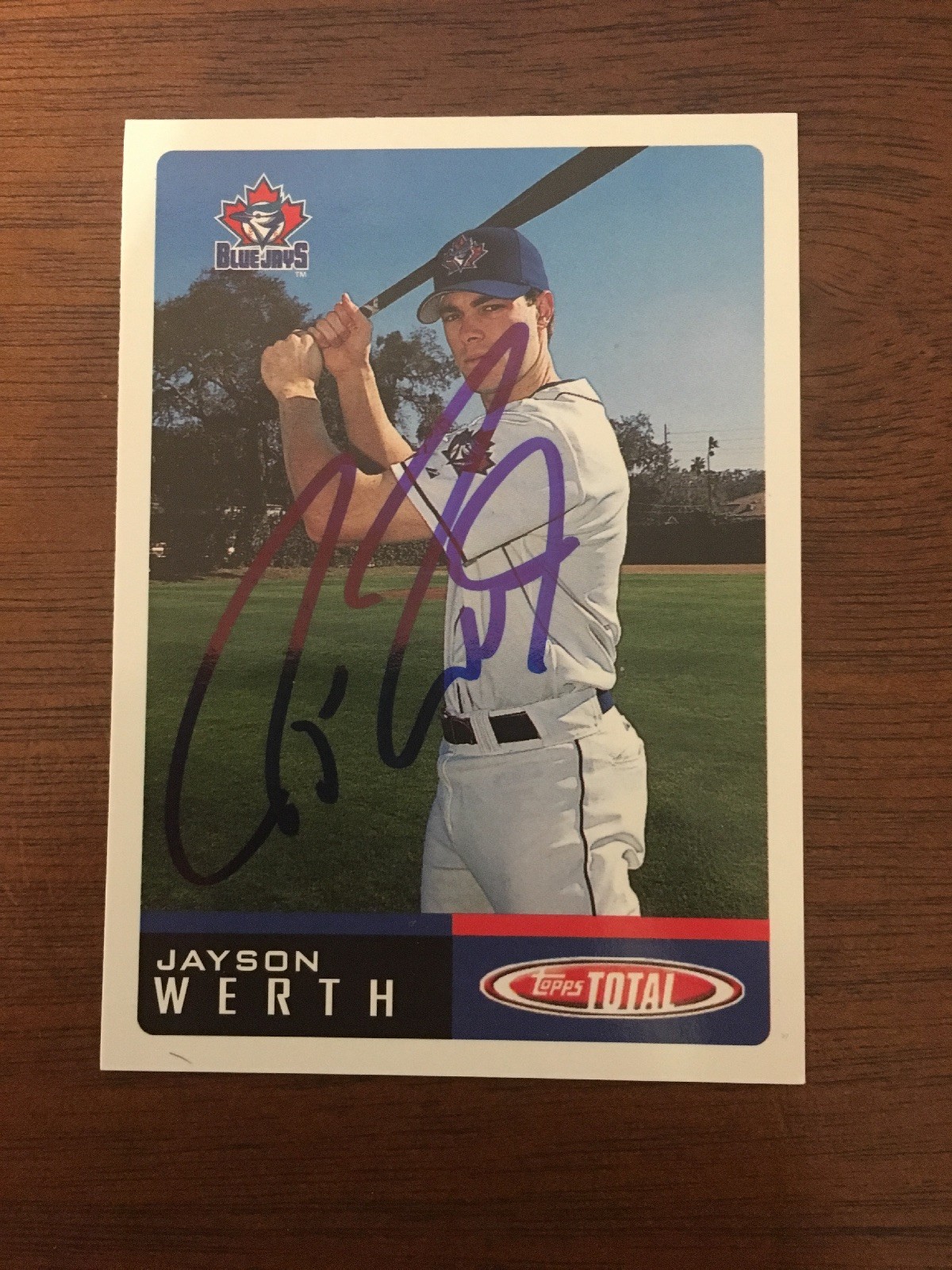 JAYSON WERTH 2002 TOPPS TOTAL AUTOGRAPHED SIGNED AUTO BASEBALL CARD 920 ...