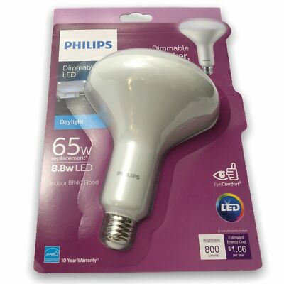 Philips 65W Equivalent Daylight BR40 Dimmable LED 8.8W Indoor Flood ...