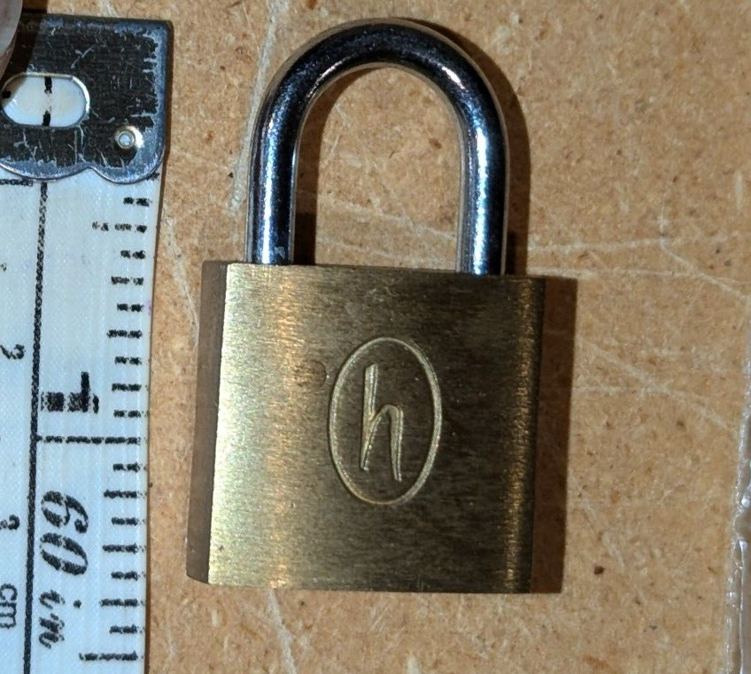 Vintage HARTMANN Brass Luggage Padlock Lock and 3 Key Set - NOS NEW OLD ...