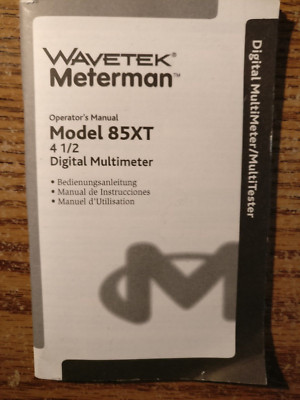 Wavetek Meterman Multimeter Model 85XT. Manual | eBay