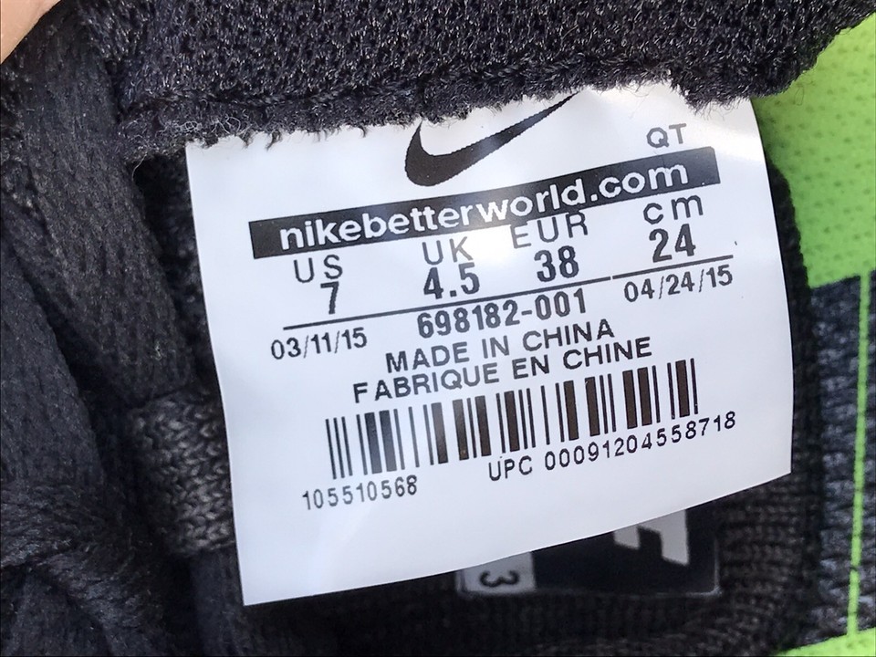 EUC Nike Flyknit Lunar 3 698182-001 Women Size US 7 Running Shoes Black ...