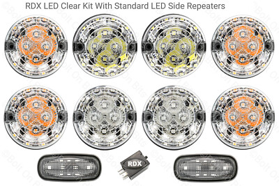 RDX LED CLEAR 8 Lamp/lights Side Repeaters Defender 1987 to 1994 200 ...