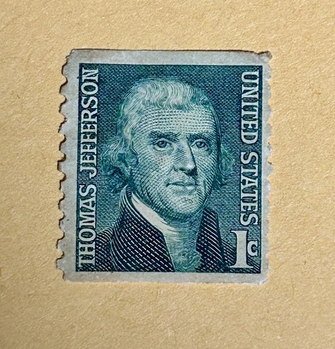 Stamps 1965 US 1 Cent Thomas Jefferson Stamp Green - Used - Rare ...