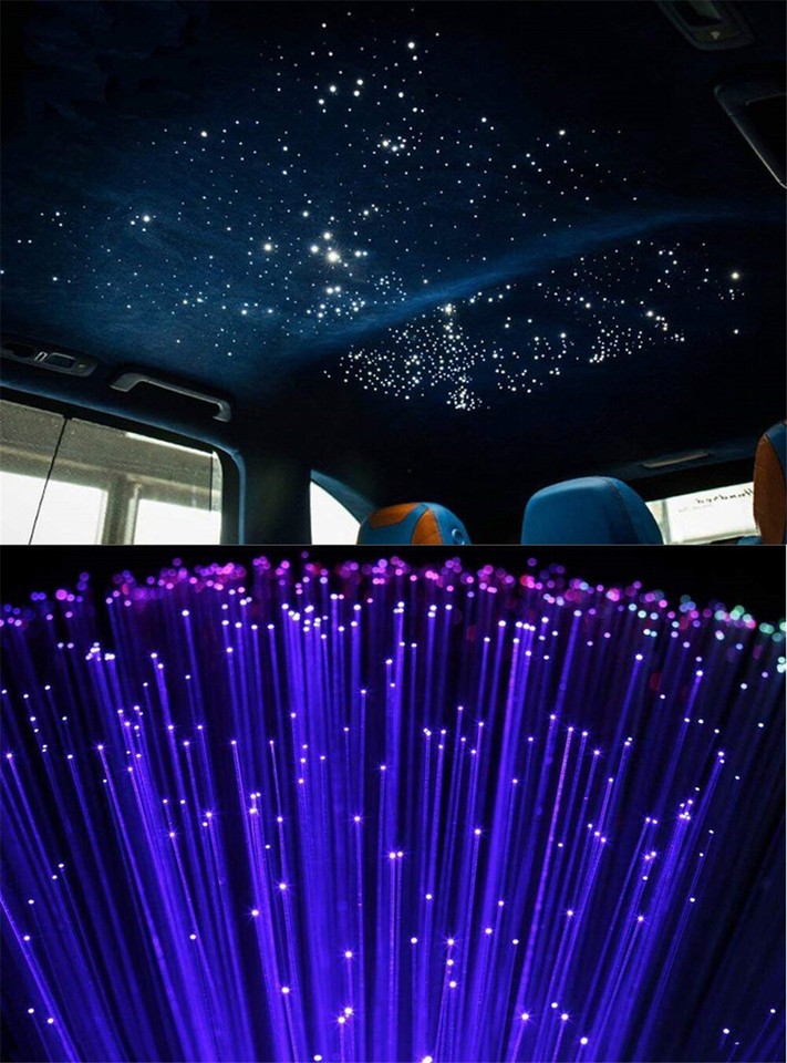 900pcs 16W RGBW LED Fiber Optic Car Ceiling Star Meteor Light Kit APP ...