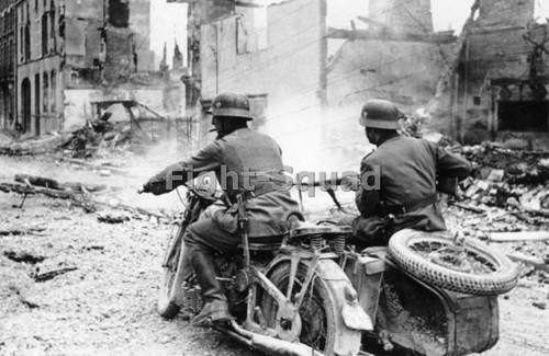 WW2 Picture Photo German Dispatch Riders In a Patrol 3076 | eBay