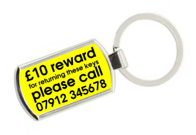 PERSONALISED Custom Printed LOST KEYS Keepsake Metal Key Chain Keyring ...
