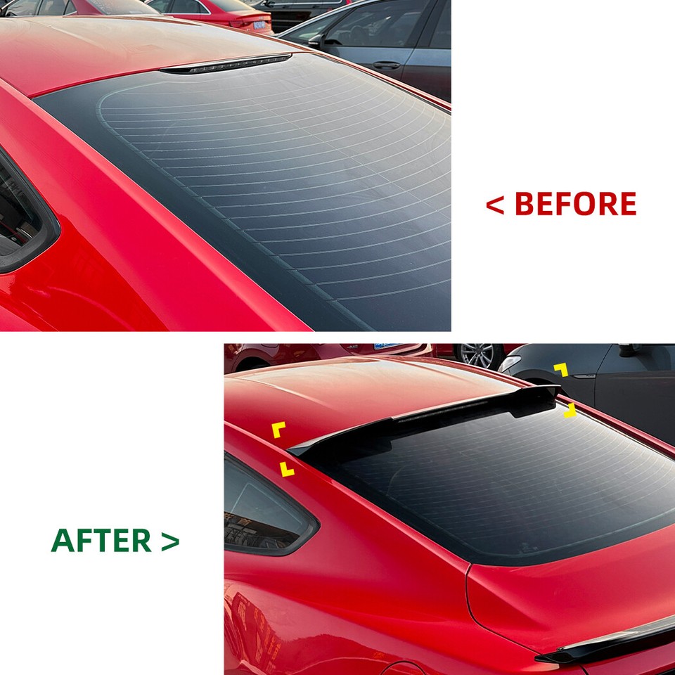 For 2015-2023 Ford Mustang S550 V Style Gloss Black Rear Window Roof ...
